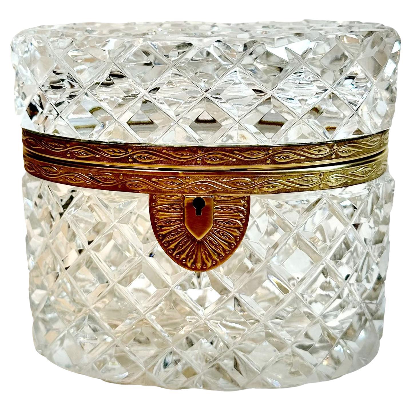 19th Century French Baccarat Crystal Box For Sale at 1stDibs