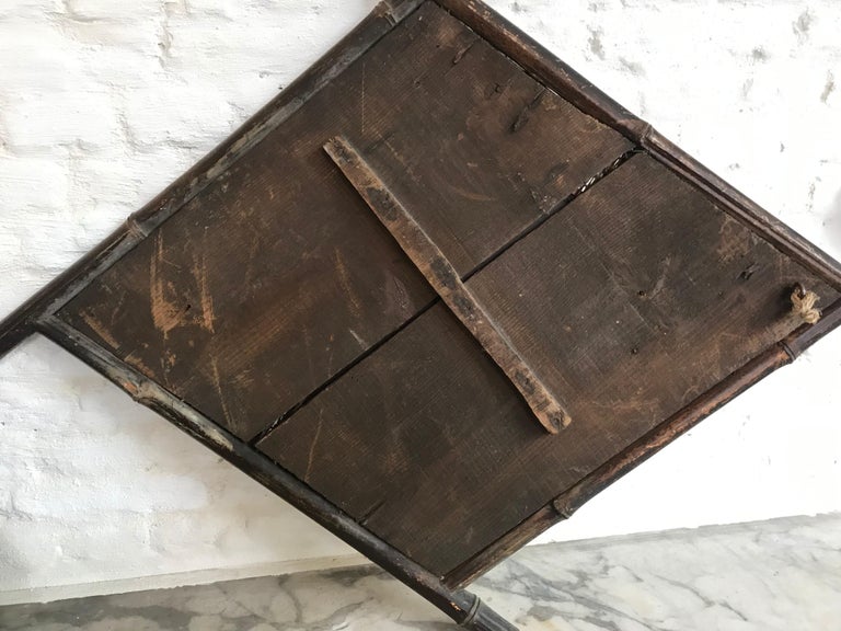 19th Century French Bamboo Diamond Rhombus Shape Mirror For Sale at 1stDibs