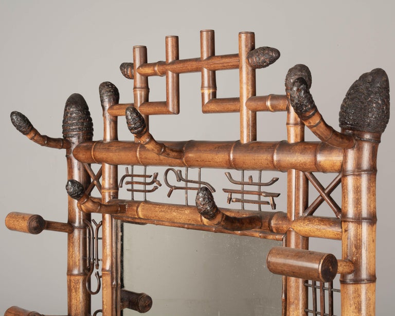 19th Century French Bamboo Hall Tree or Coat Rack For Sale at 1stDibs