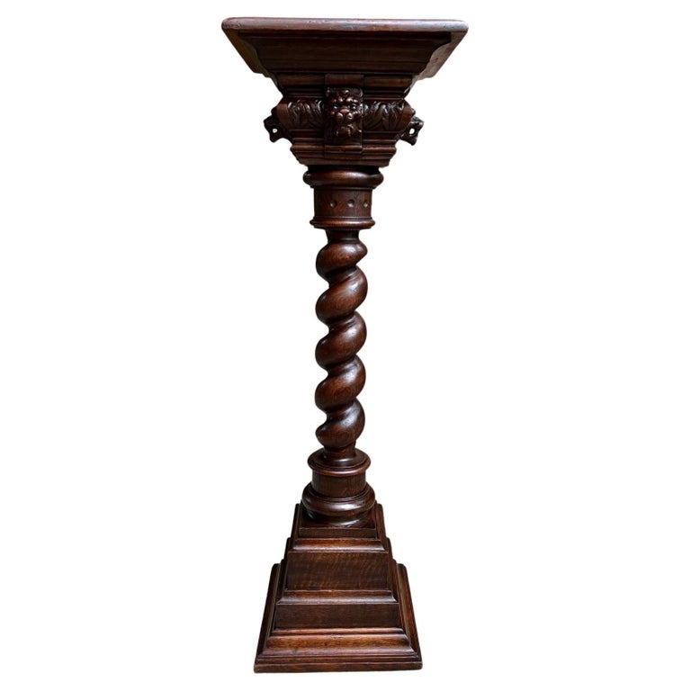 19th century French Barley Twist Pedestal Bronze Plant Stand Column ...