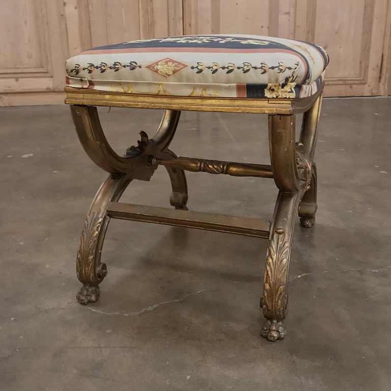 19th Century French Baroque Giltwood Hand-Carved Stool at 1stDibs ...