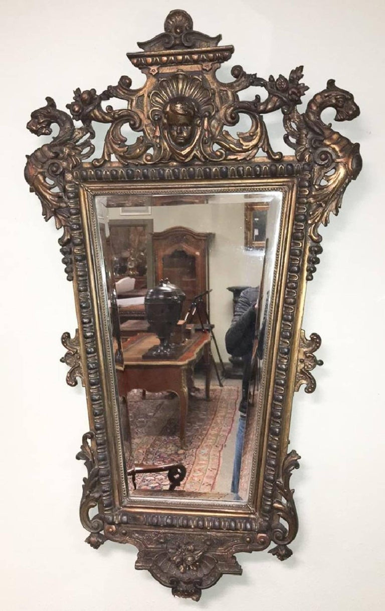 19th Century French Baroque Wall Mirror at 1stDibs