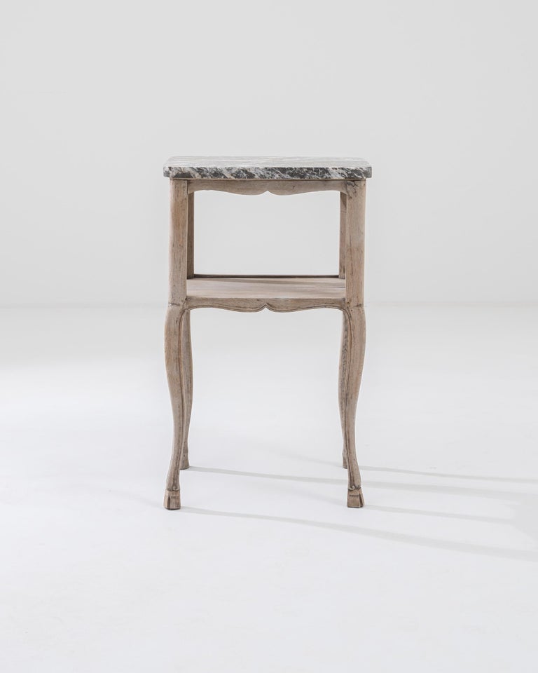 19th Century French Biche Bedside Table with Marble Top For Sale at 1stDibs