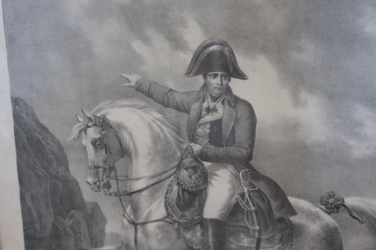 19th Century French Black and White Lithograph, Print Portrait of ...