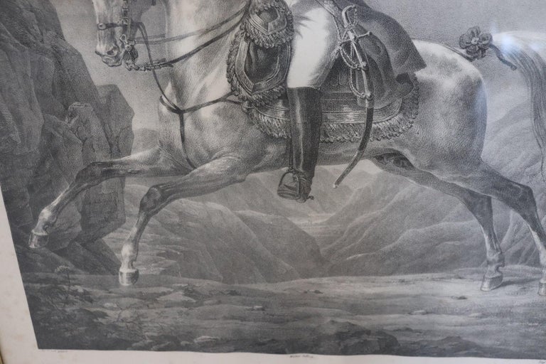 19th Century French Black and White Lithograph, Print Portrait of ...