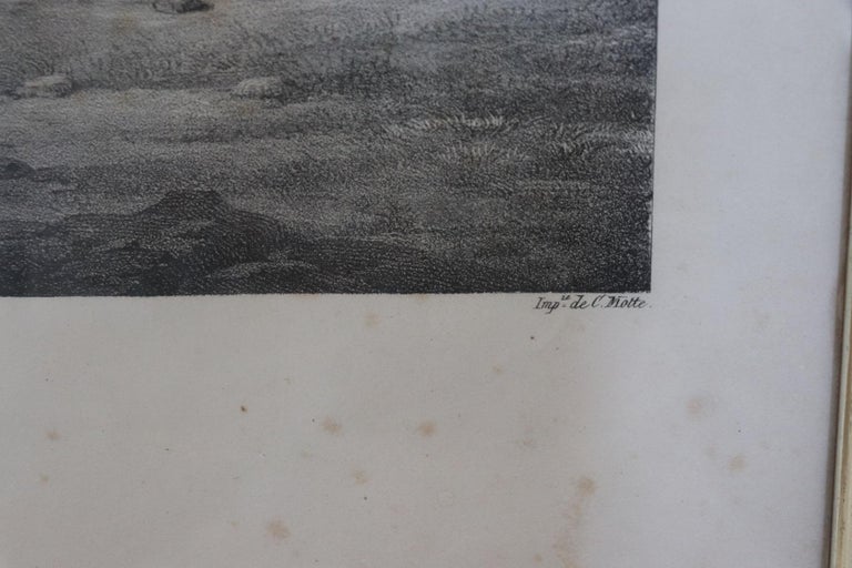 19th Century French Black and White Lithograph, Print Portrait of ...