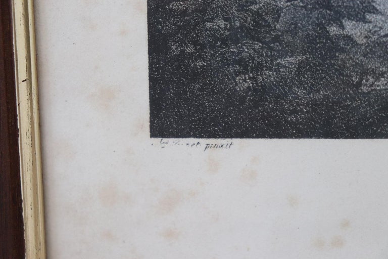 19th Century French Black and White Lithograph, Print Portrait of ...