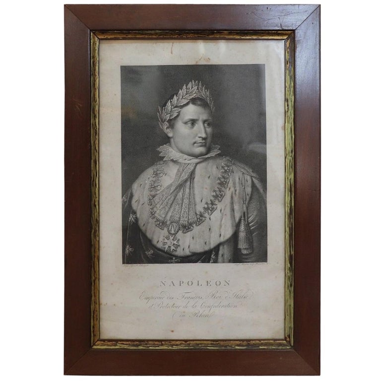 19th Century French Black and White Lithograph, Print Portrait of ...