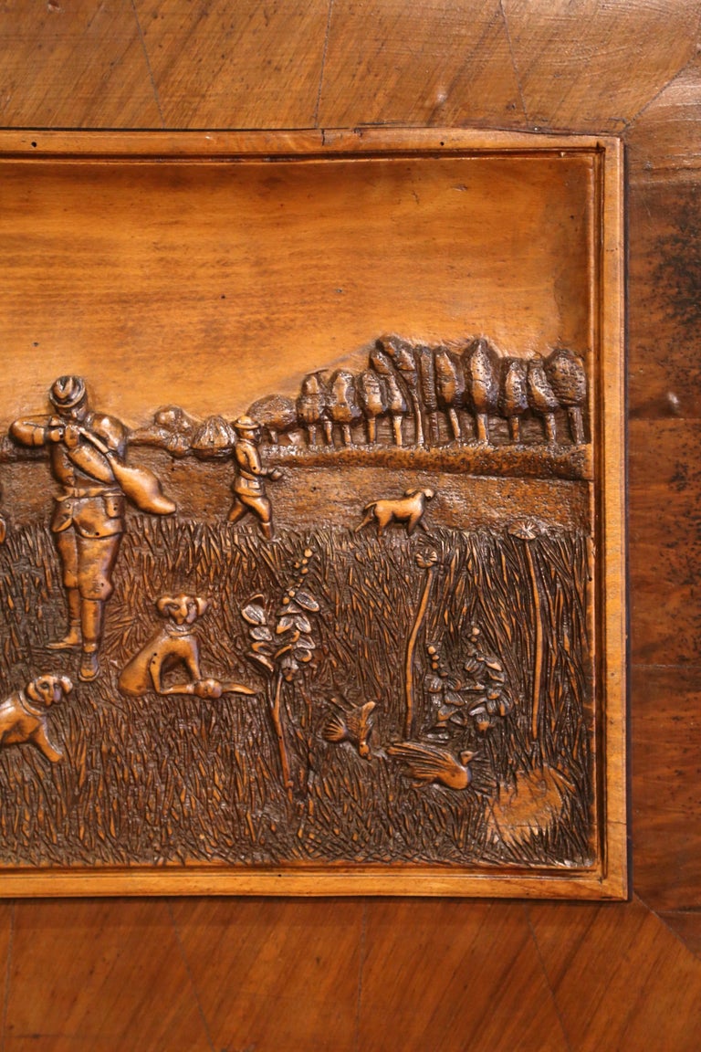 19th Century French Black Forest Hand Carved Hunt Scene Wall Decor For ...
