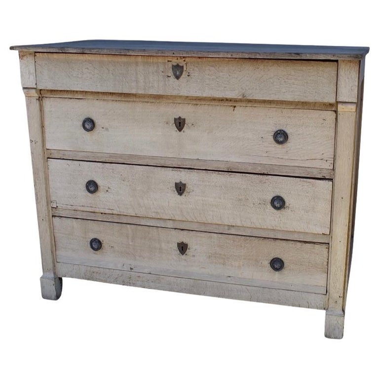 19th Century French Bleached Empire Chest For Sale at 1stDibs