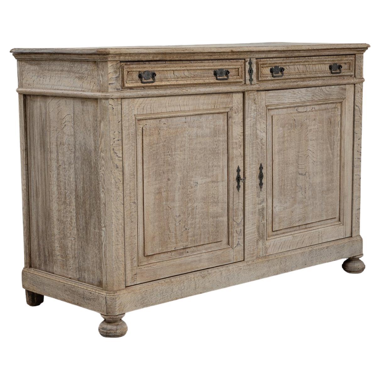 19th Century French Bleached Oak Buffet For Sale at 1stDibs
