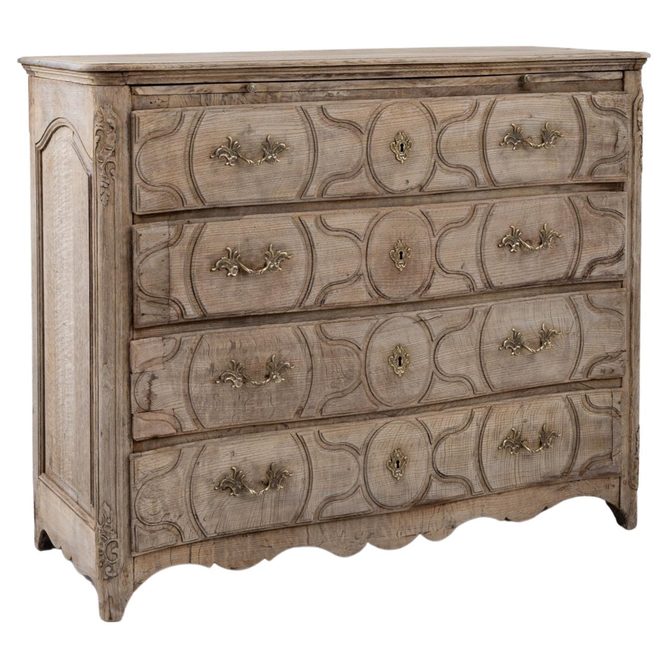 19th Century French Bleached Oak Chest of Drawers For Sale at 1stDibs