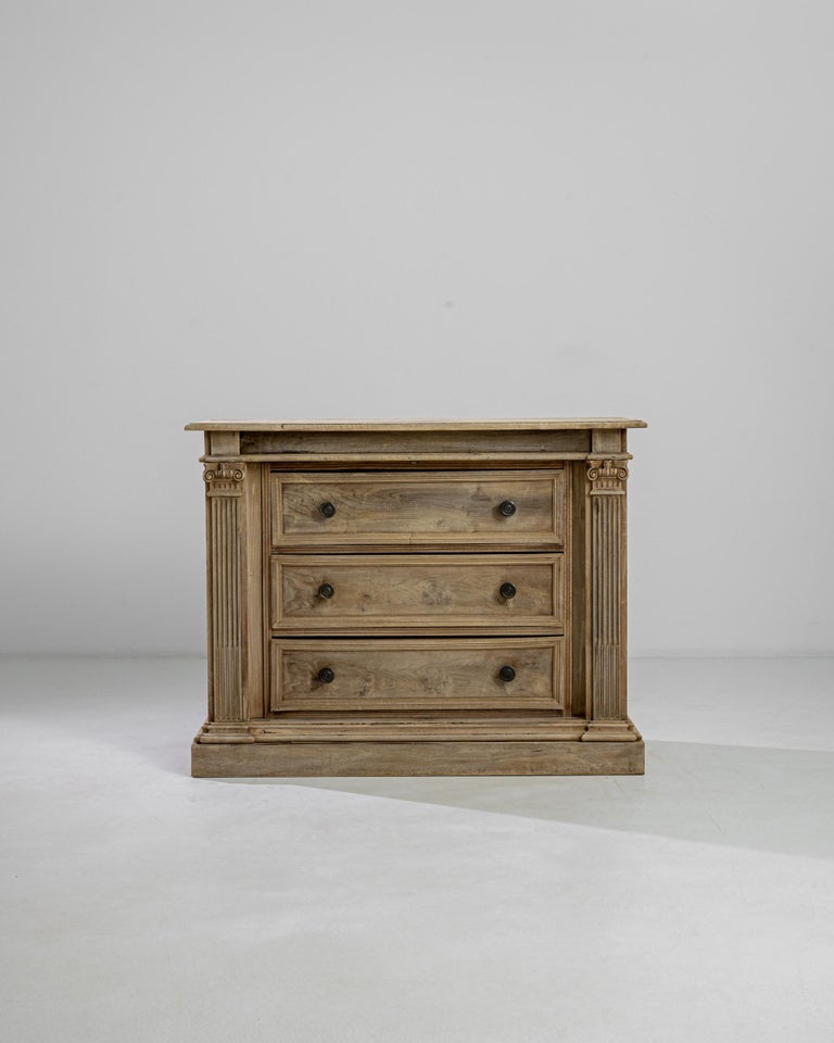 19th Century French Bleached Oak Drawer Chest at 1stDibs