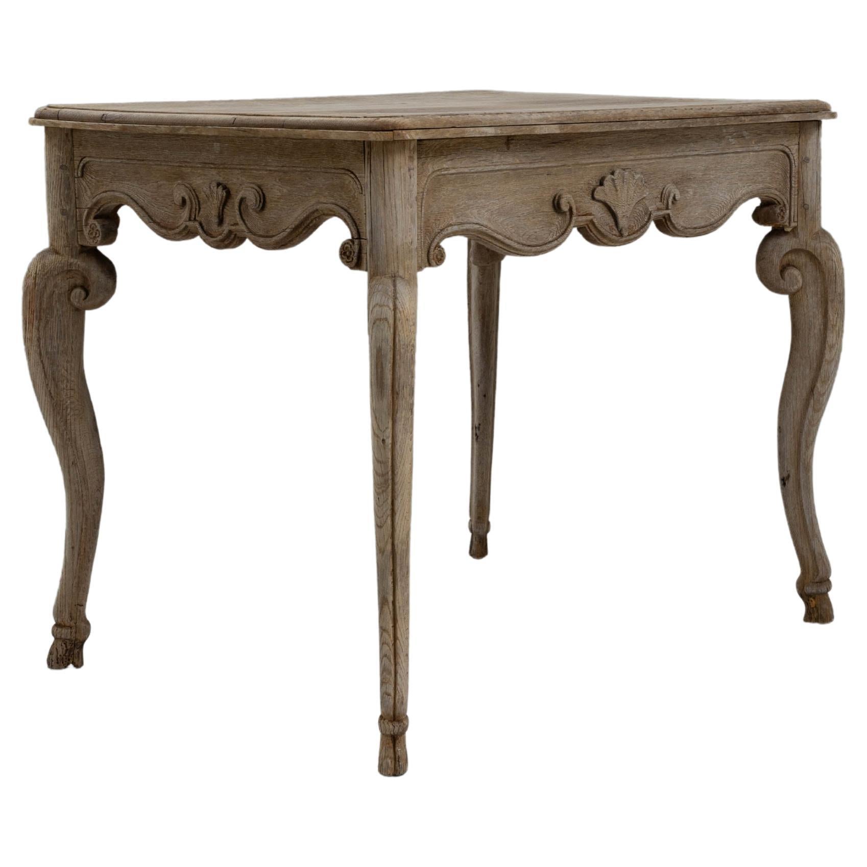 Dutch Bleached Oak Side Table For Sale at 1stDibs