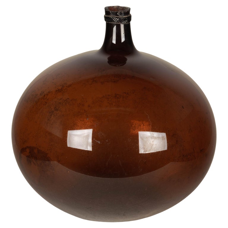 19th Century French Blown Glass Demijohn Bottle For Sale at 1stDibs