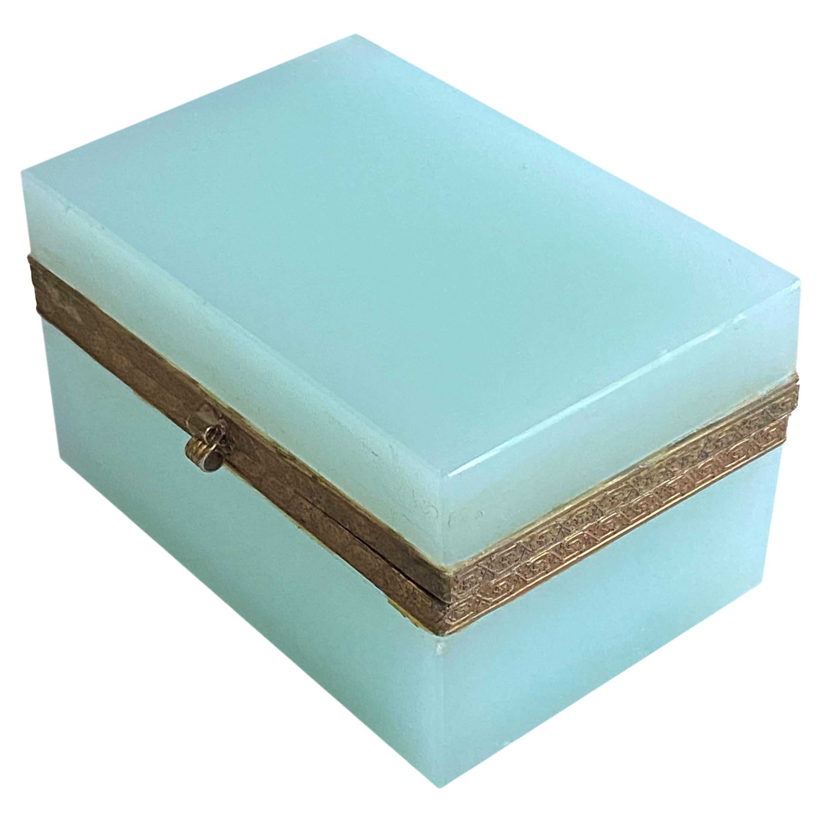 French 19th Century Green Opaline Box at 1stDibs