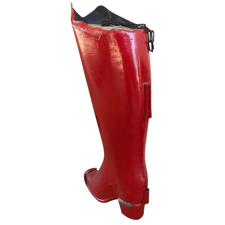 19th Century French Red Boot Maker Store Sign, Antique Parisian Metal ...