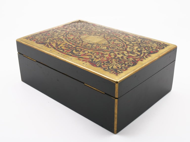 19th Century French Boulle Work Hinged Box at 1stDibs