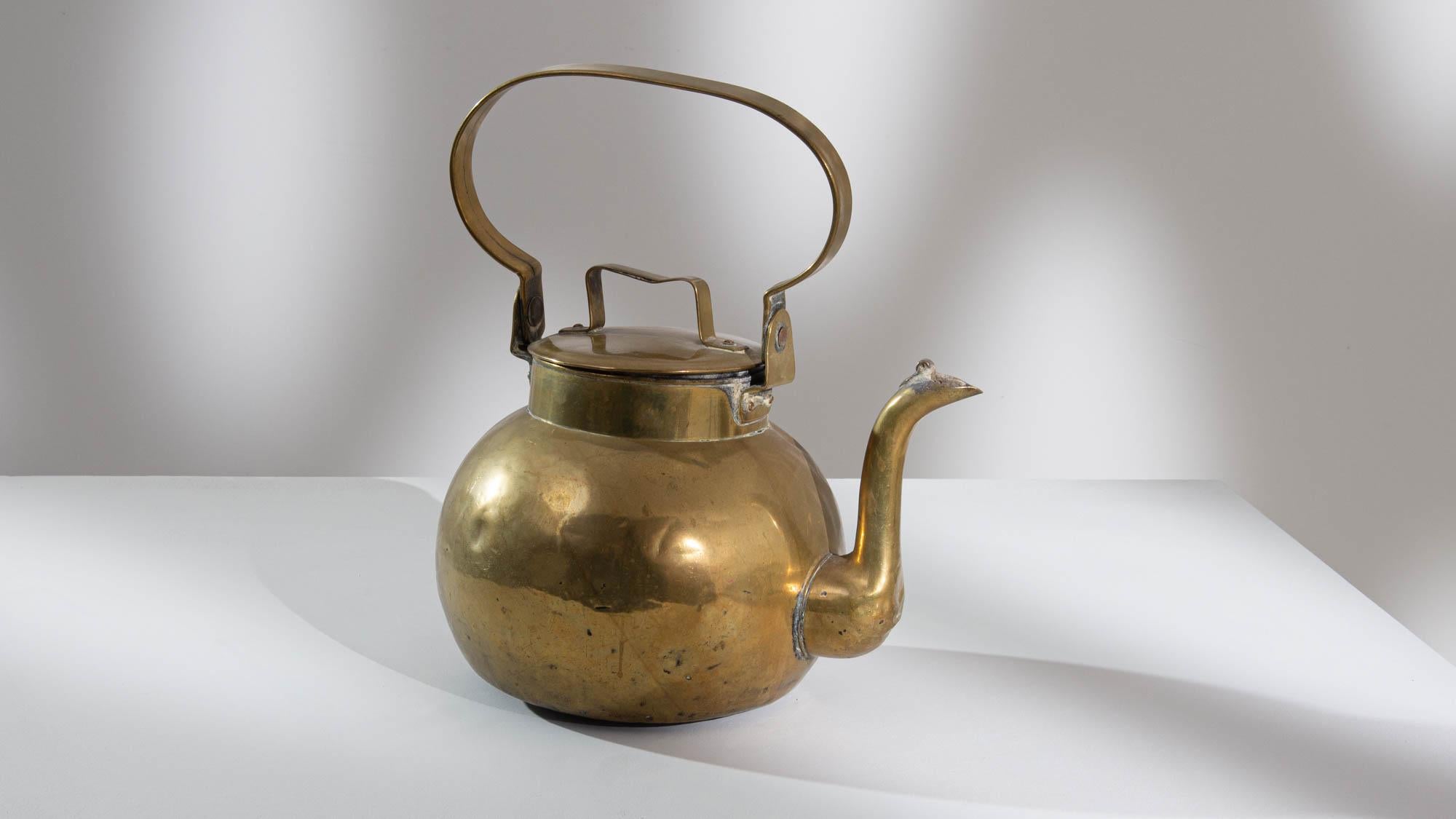 19th Century French Brass Kettle For Sale at 1stDibs