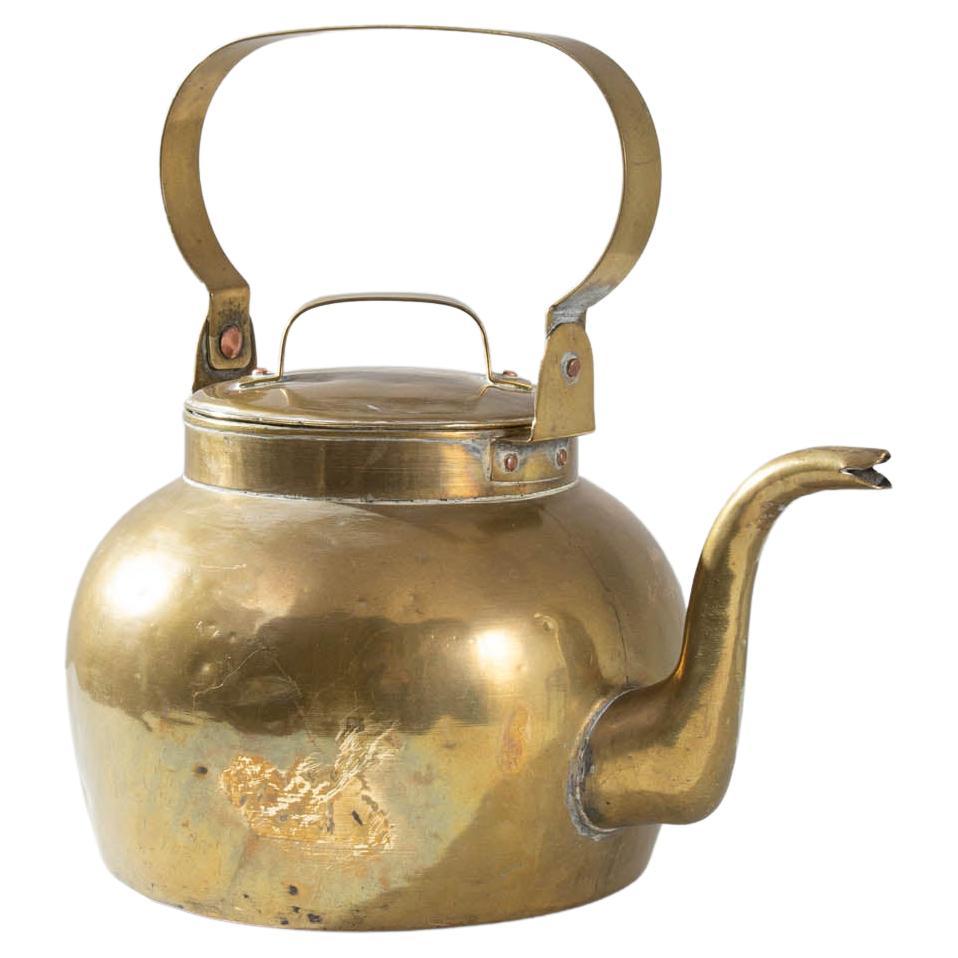 19th Century French Brass Kettle For Sale at 1stDibs