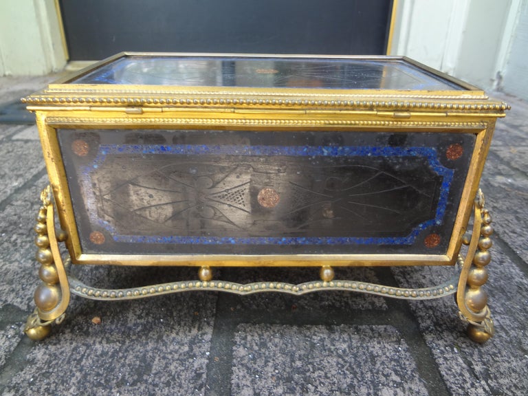 19th Century French Bronze Box with Semi Precious Stones For Sale at ...