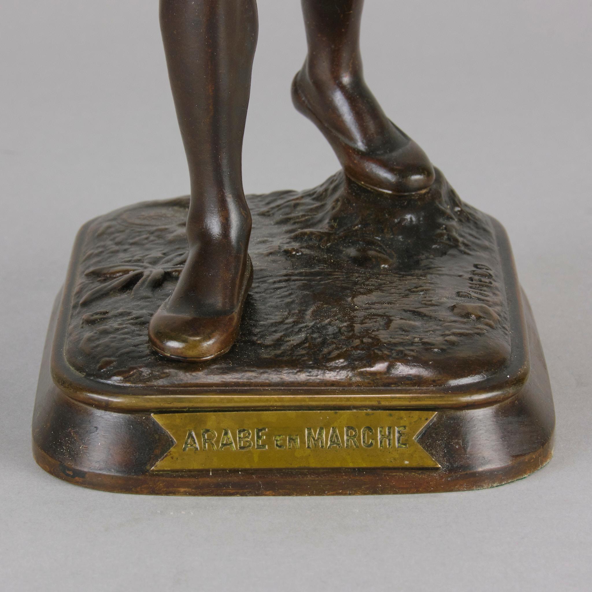 19th Century French Bronze Entitled "Arabe En Marche" by Emile Pinedo ...