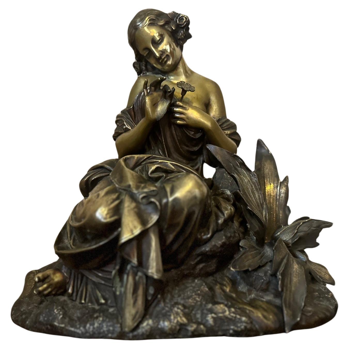 19th century French Bronze F.Devaulx Women statue, 1850s For Sale at ...