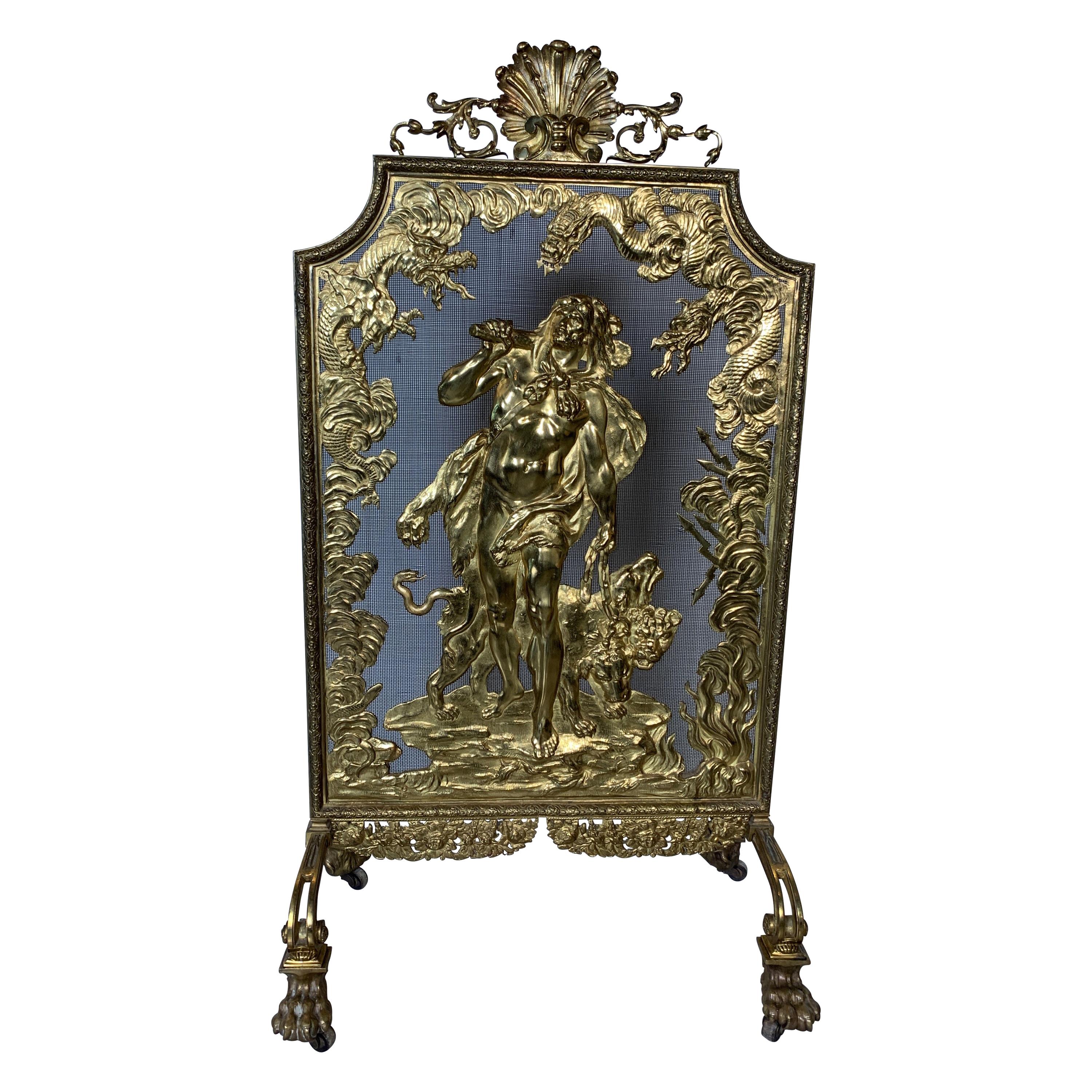 Four-Piece Fire Place Set 19th Century Heavy Bronze by WM H Jackson Co ...