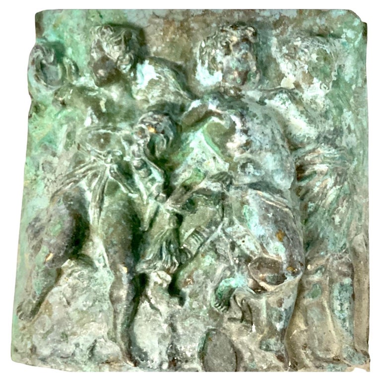 19th Century French Bronze Plaque With Three Angels For Sale at 1stDibs