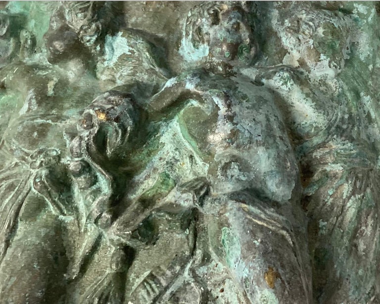19th Century French Bronze Plaque With Three Angels For Sale at 1stDibs