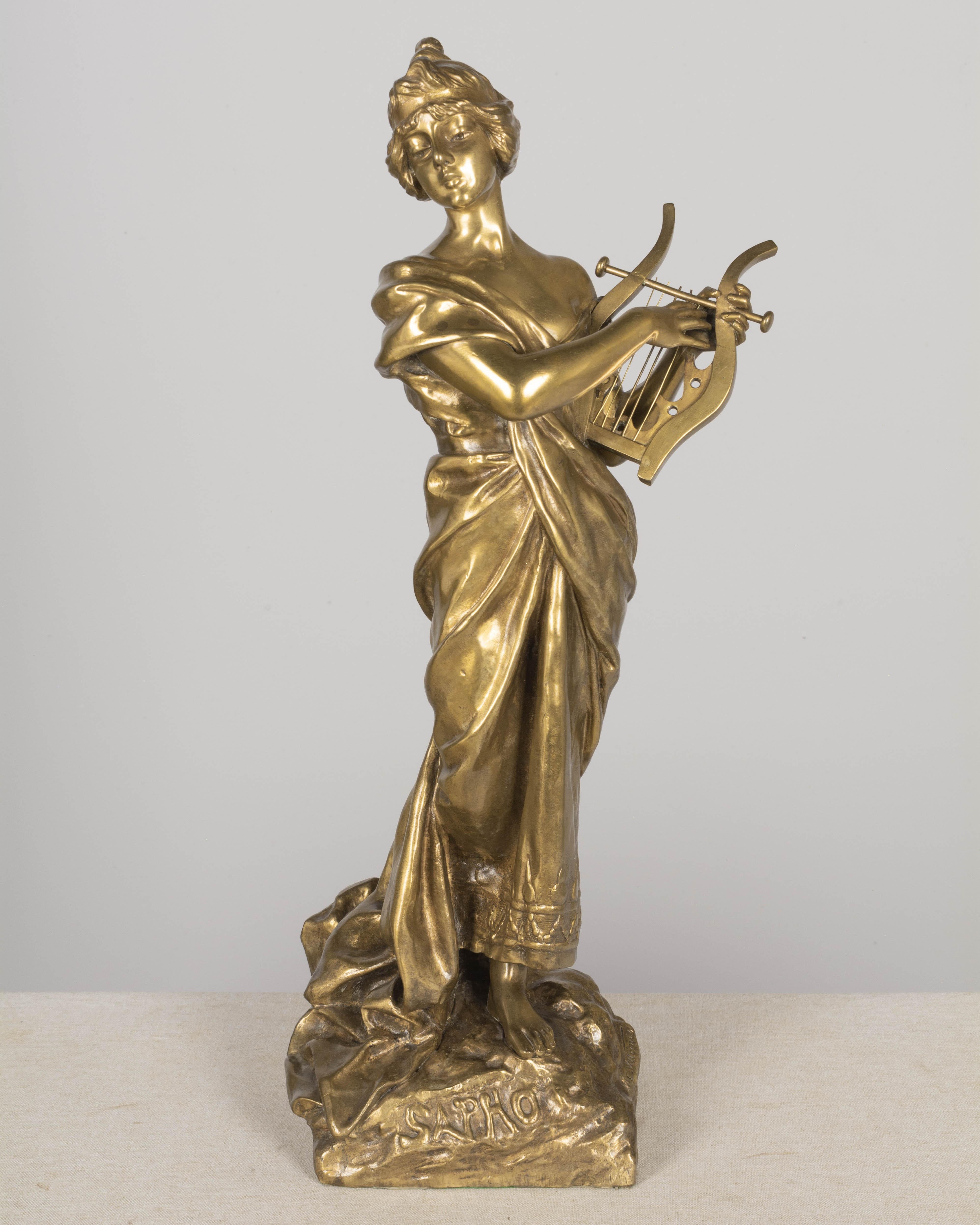 19th Century French Bronze Sapho by Emmanuel Villanis For Sale at 1stDibs