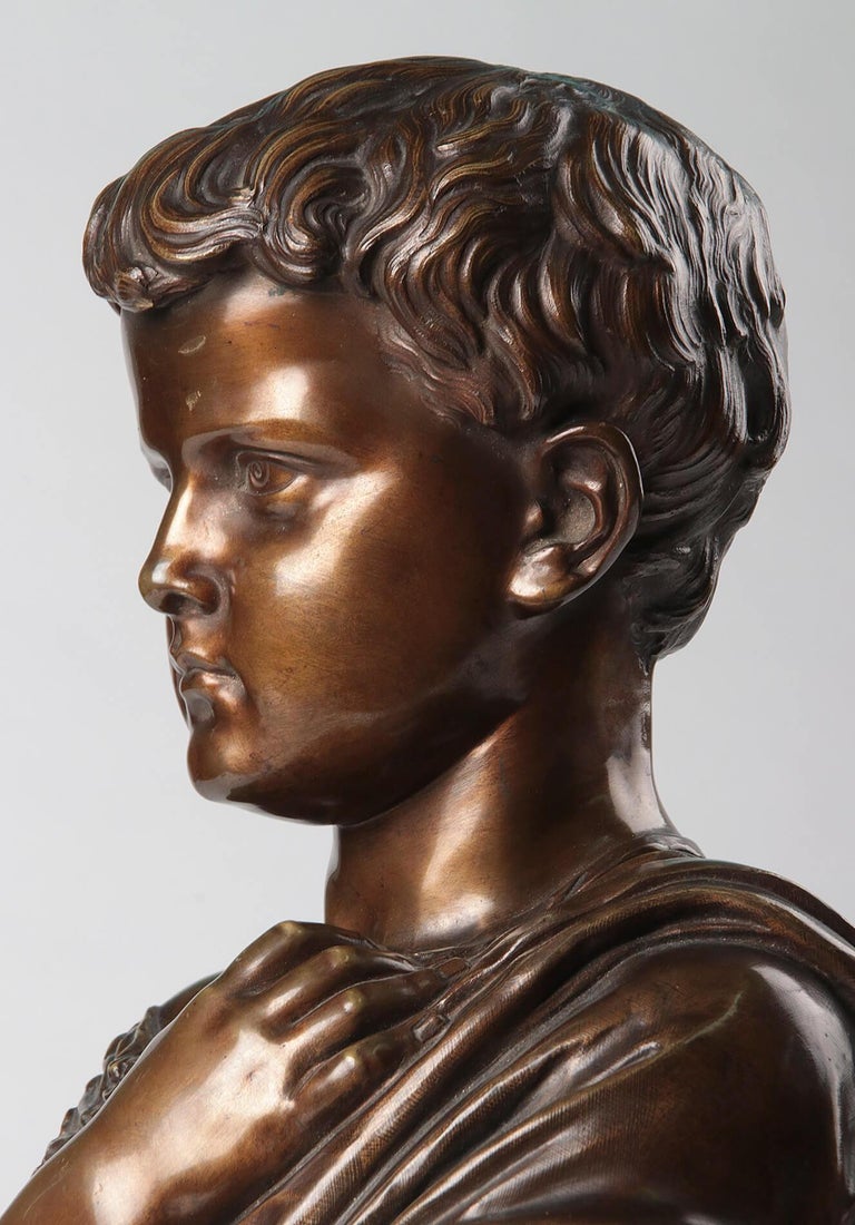 19th Century French Bronze Statue of a Boy Julius Caesar at 1stDibs