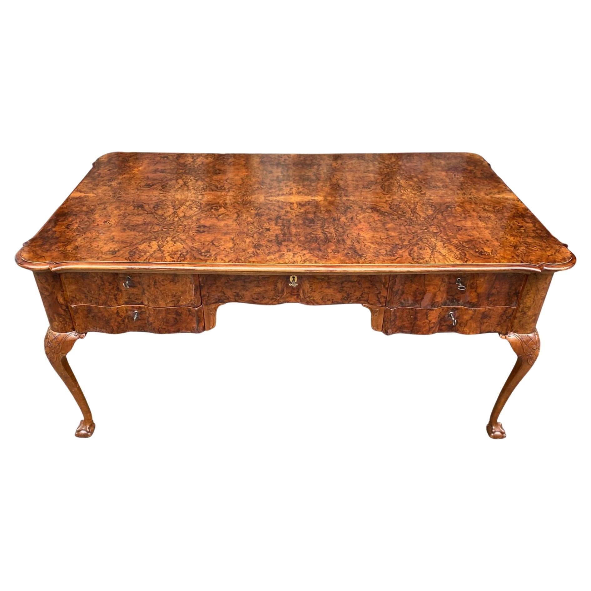 French Walnut Writing Table / 2 Drawers at 1stDibs
