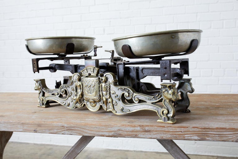19th Century French Butcher Merchants Scale with Bowls at 1stDibs