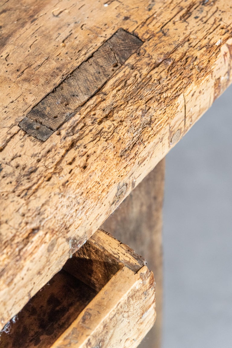 19th Century French Carpenter's Workbench or Console For Sale at 1stDibs
