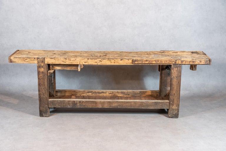 19th Century French Carpenter's Workbench or Console For Sale at 1stDibs
