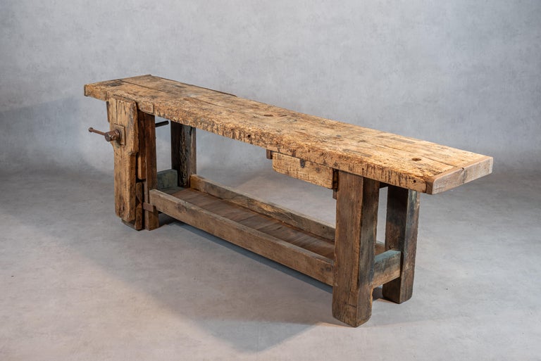19th Century French Carpenter's Workbench or Console For Sale at 1stDibs
