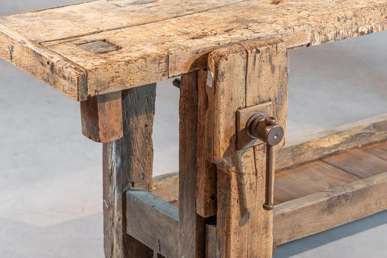 19th Century French Carpenter's Workbench or Console For Sale at 1stDibs