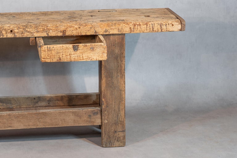 19th Century French Carpenter's Workbench or Console For Sale at 1stDibs