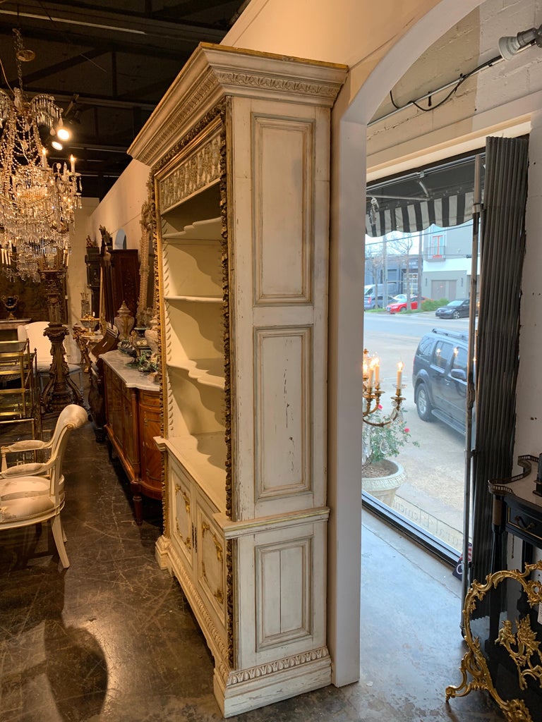 19th Century French Carved and Painted Neo-Classical Bookcase at ...