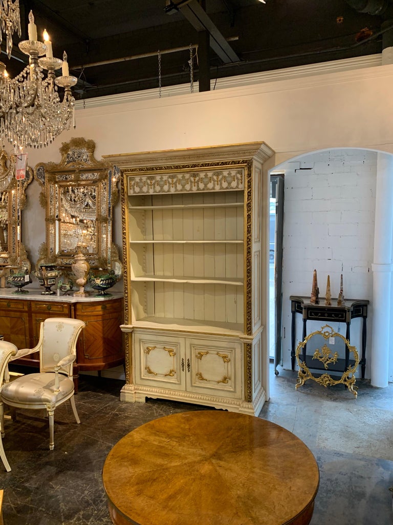 19th Century French Carved and Painted Neo-Classical Bookcase at ...