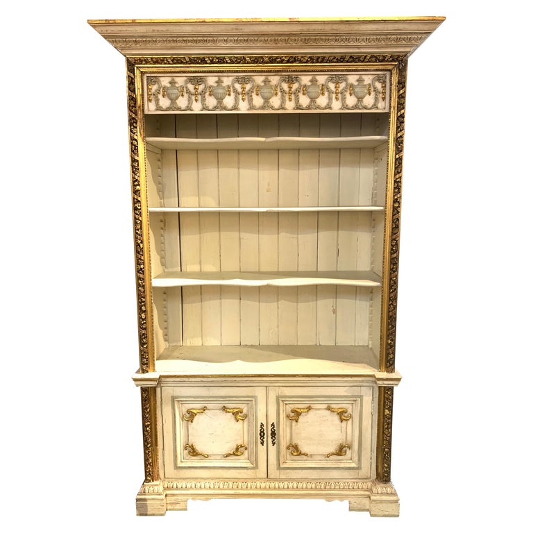 19th Century French Carved and Painted Neo-Classical Bookcase at ...