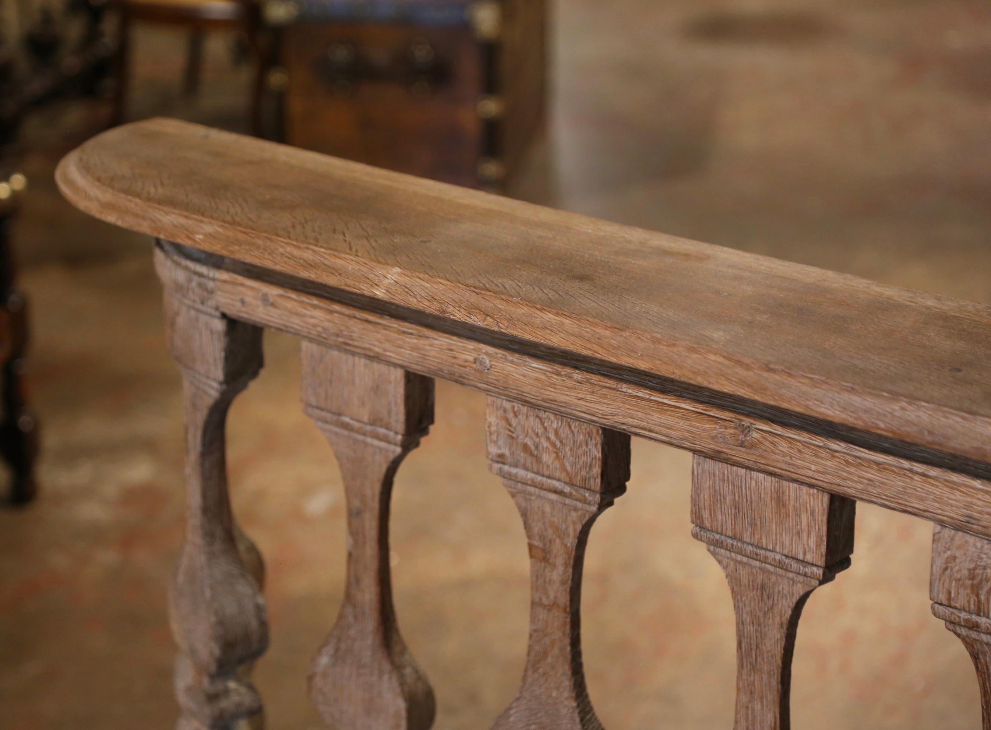 19th Century French Carved Bleached Oak Balustrade Console Table For ...
