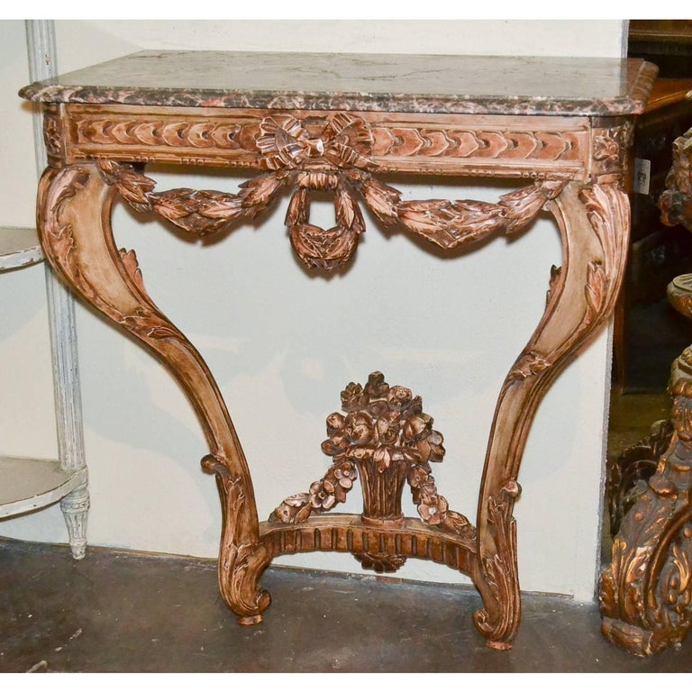 19th Century French Carved Console Table For Sale at 1stDibs