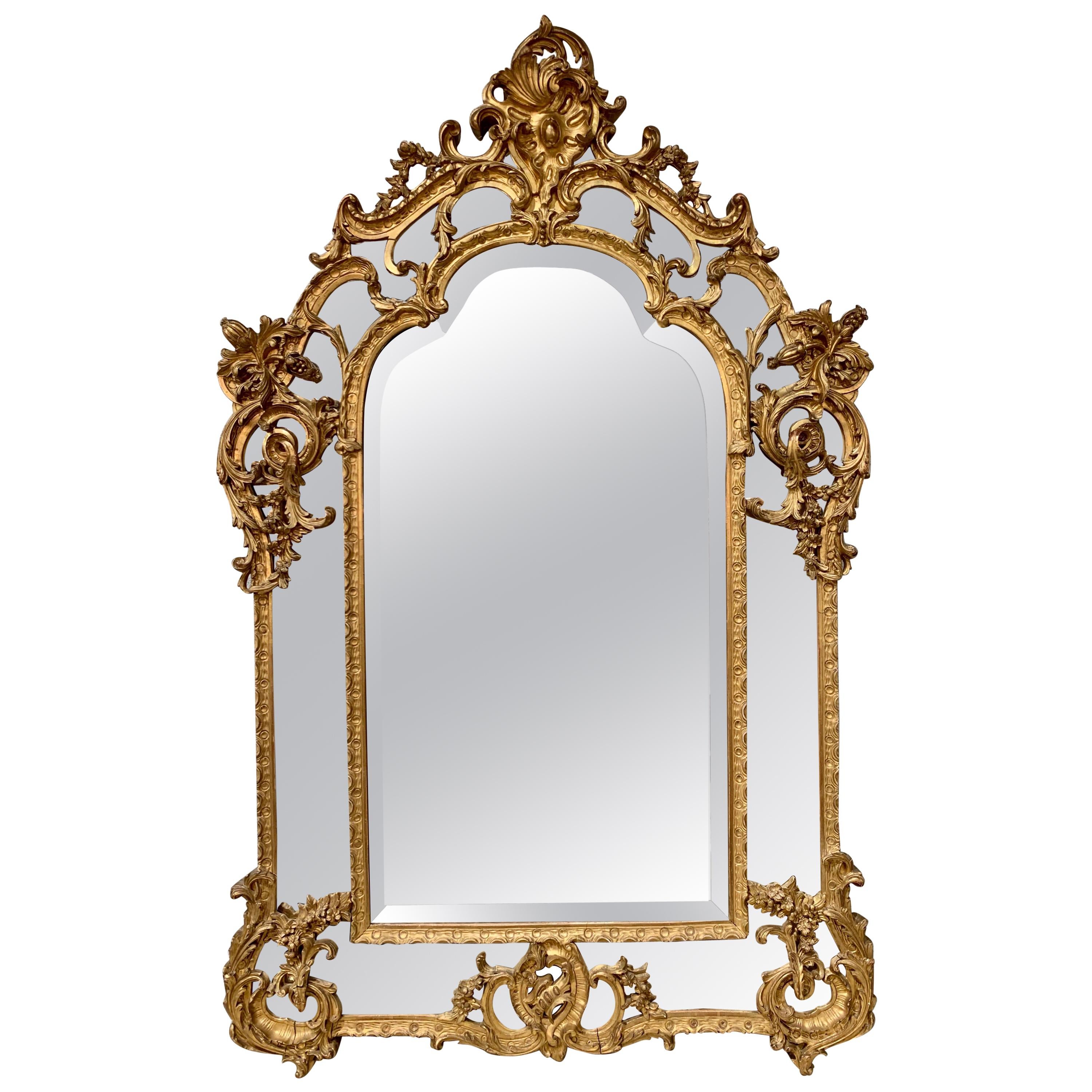 Early 19th Century Rococo Silver Mirror For Sale at 1stDibs