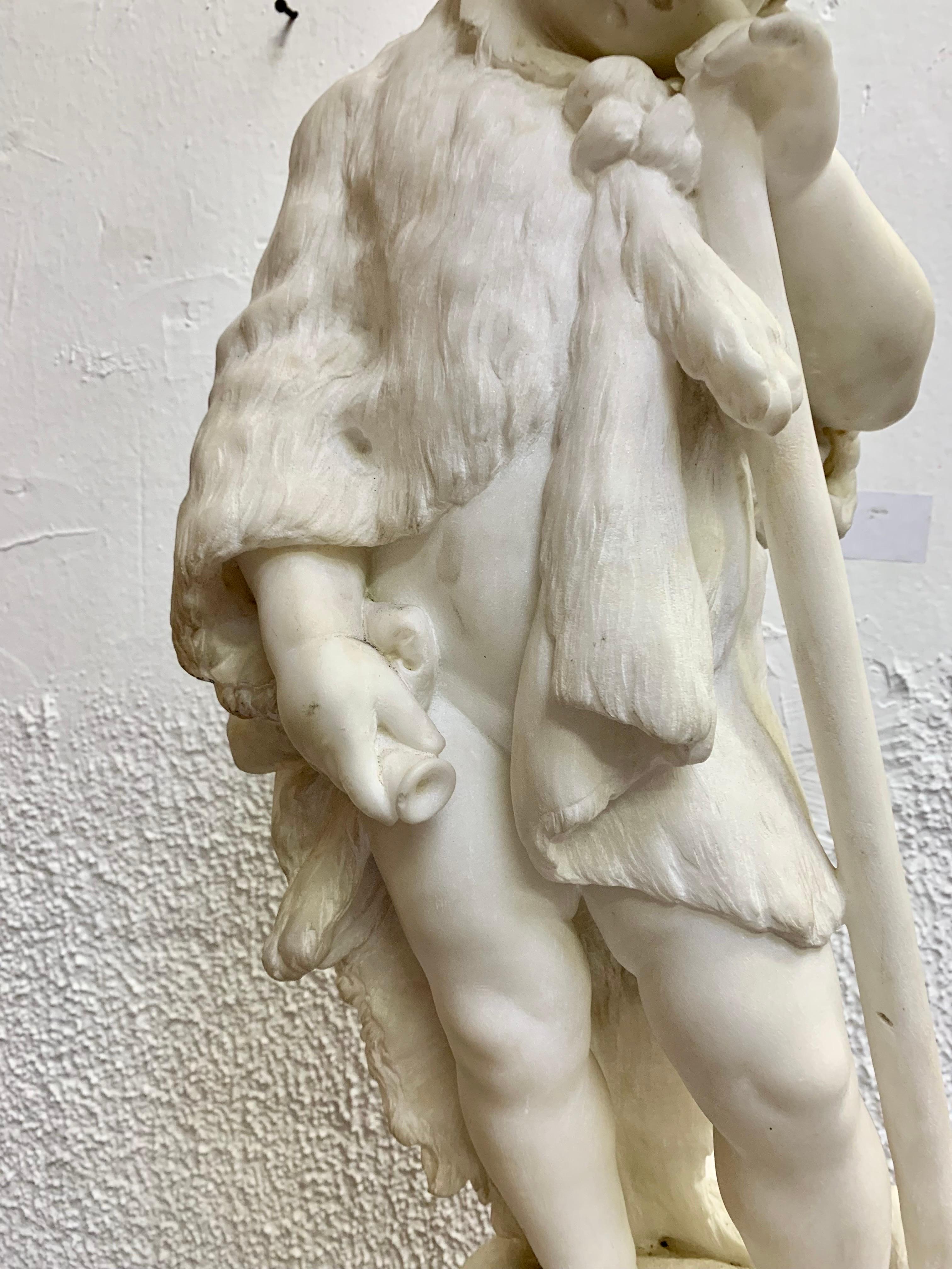 19th Century French Carved Marble Sculpture of Hercules Child Signed ...