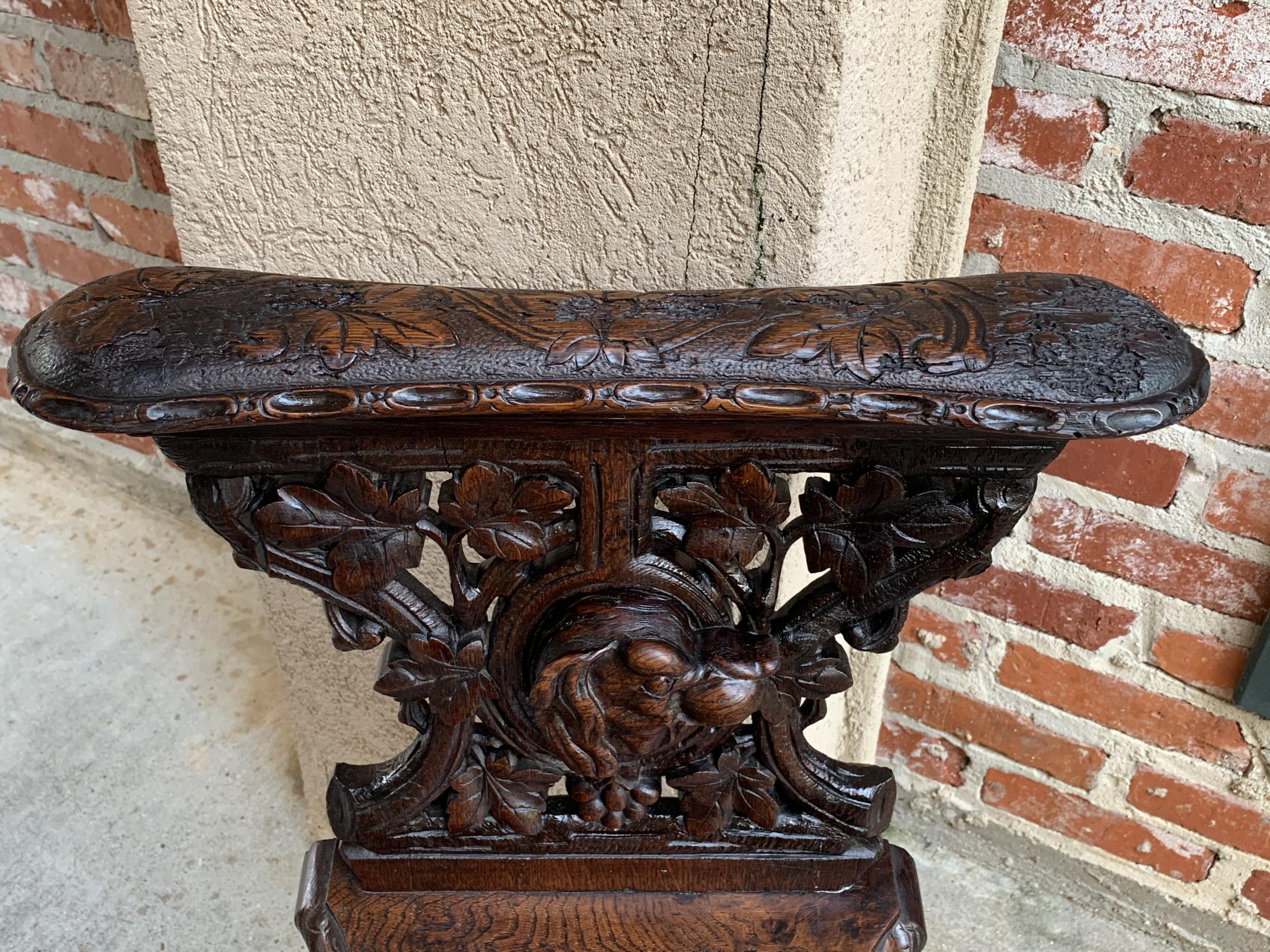 19th century French Carved Oak Black Forest Hunt Dog Side Chair Barley ...
