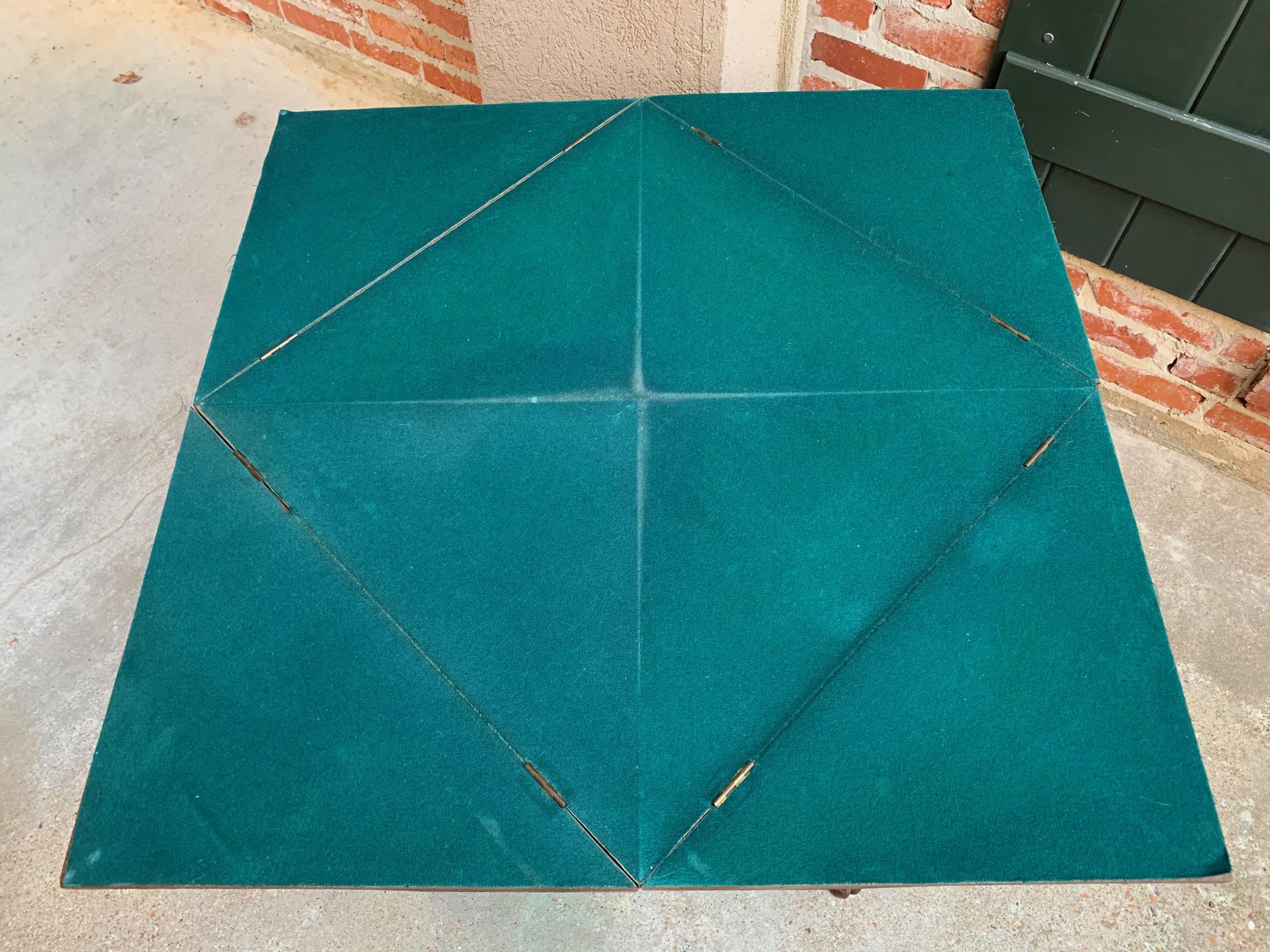 19th Century French Carved Oak Game Card Table Breton Brittany Flip Top ...