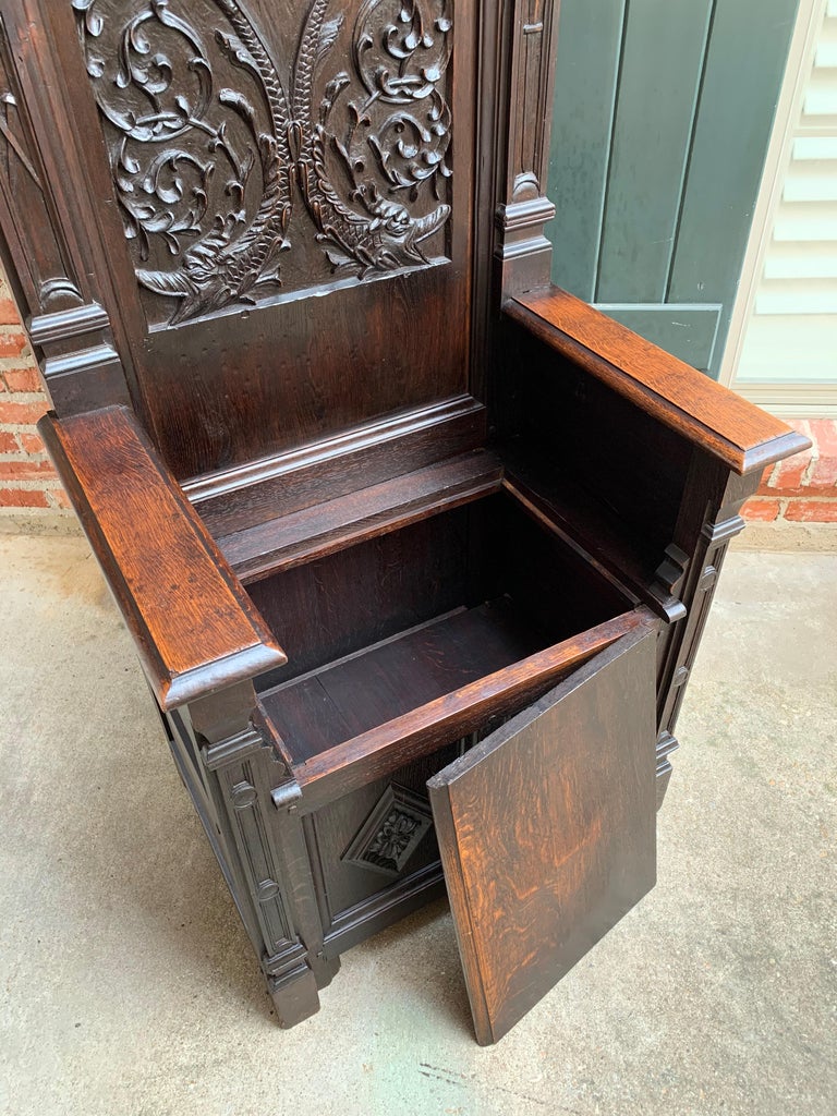 19th Century French Carved Oak Renaissance Altar Throne Chair Bench ...