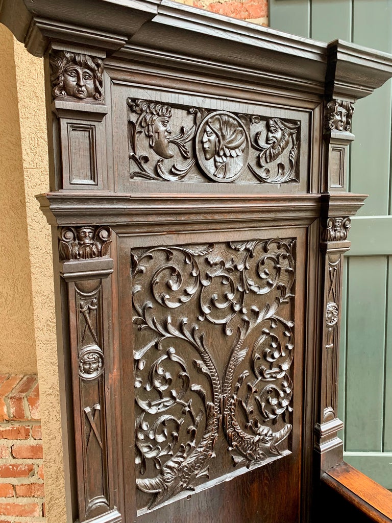 19th Century French Carved Oak Renaissance Altar Throne Chair Bench ...